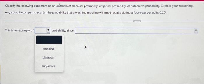 Solved Classify the following statement as an example of | Chegg.com