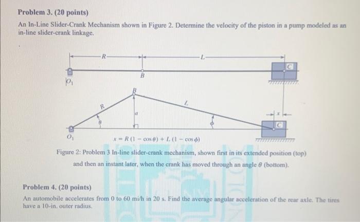 Solved An In-Line Slider-Crank Mechanism shown in Figure 2. | Chegg.com