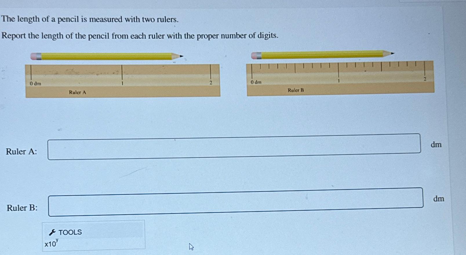 Solved The length of a pencil is measured with two | Chegg.com
