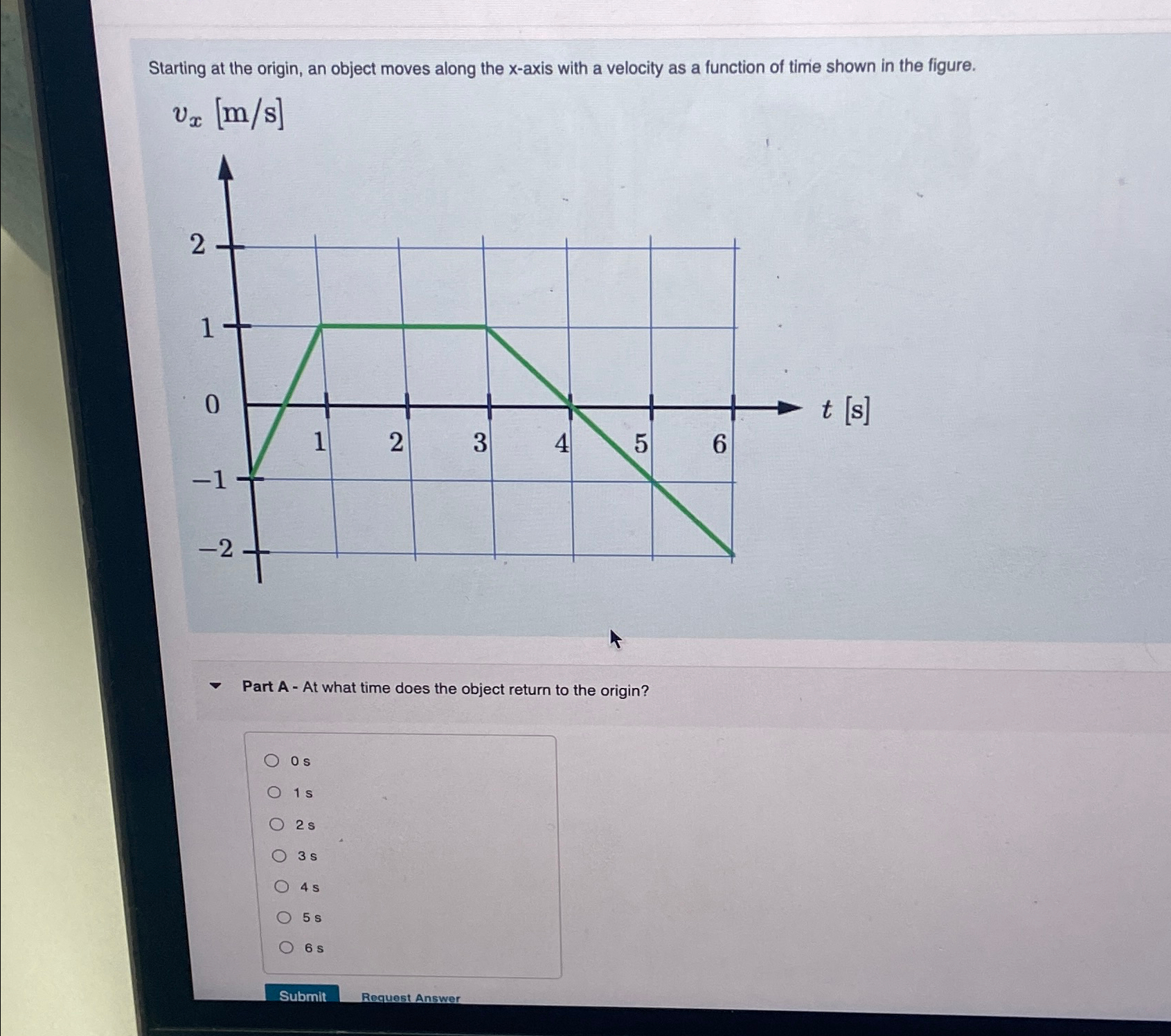 Solved Starting At The Origin An Object Moves Along The