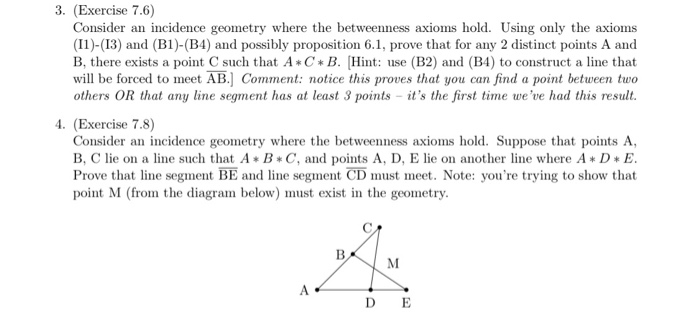 Solved 3. (Exercise 7.6) Consider an incidence geometry | Chegg.com