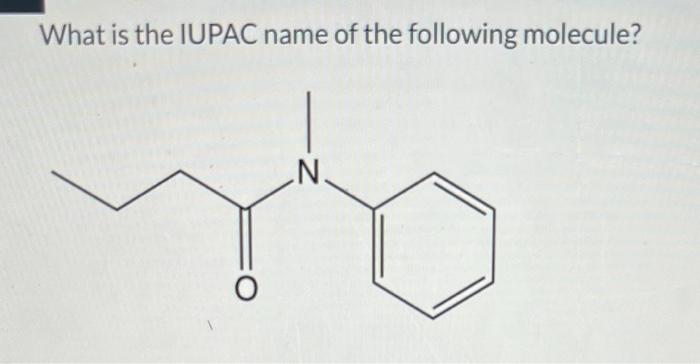 Solved What is the IUPAC name of the following molecule? N | Chegg.com
