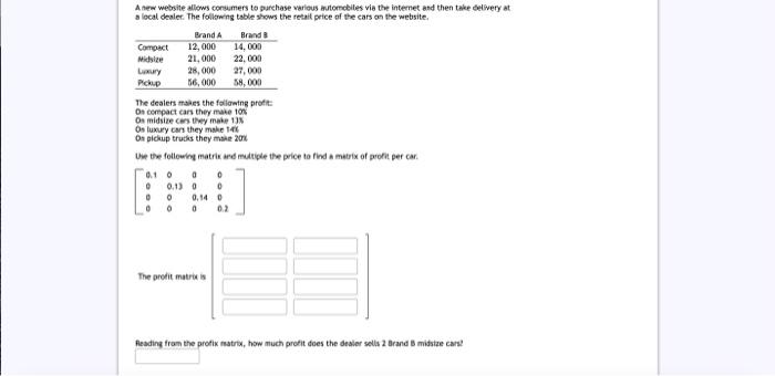 Solved A new website allows consumers to purchase various | Chegg.com