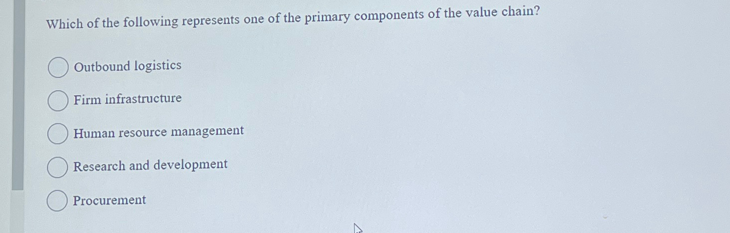 Solved Which of the following represents one of the primary | Chegg.com