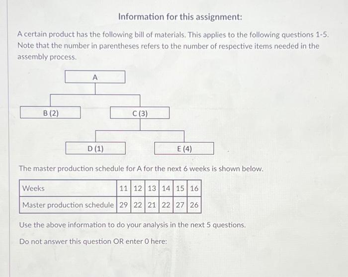 Solved Information for this assignment: A certain product | Chegg.com