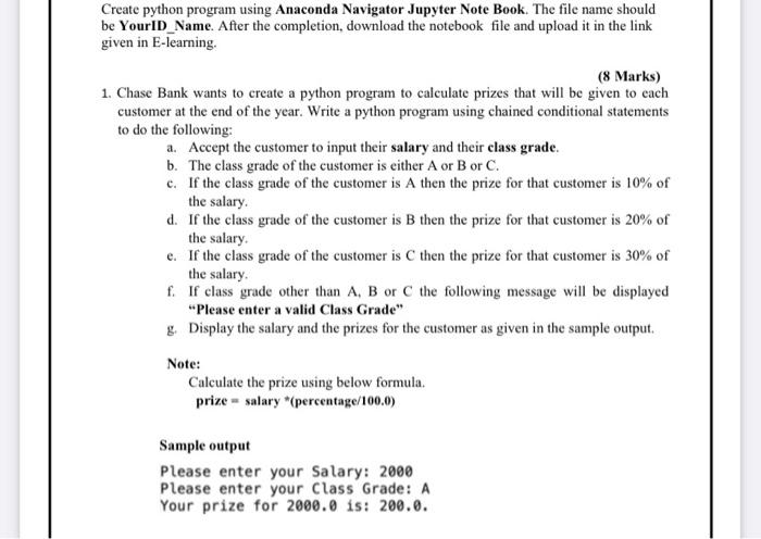 Solved Create python program using Anaconda Navigator | Chegg.com