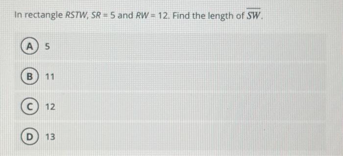 Solved In rectangle RECT, diagonals RC and TE intersect at | Chegg.com