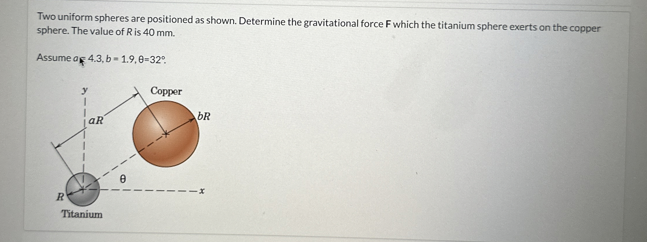 Solved Two uniform spheres are positioned as shown. | Chegg.com