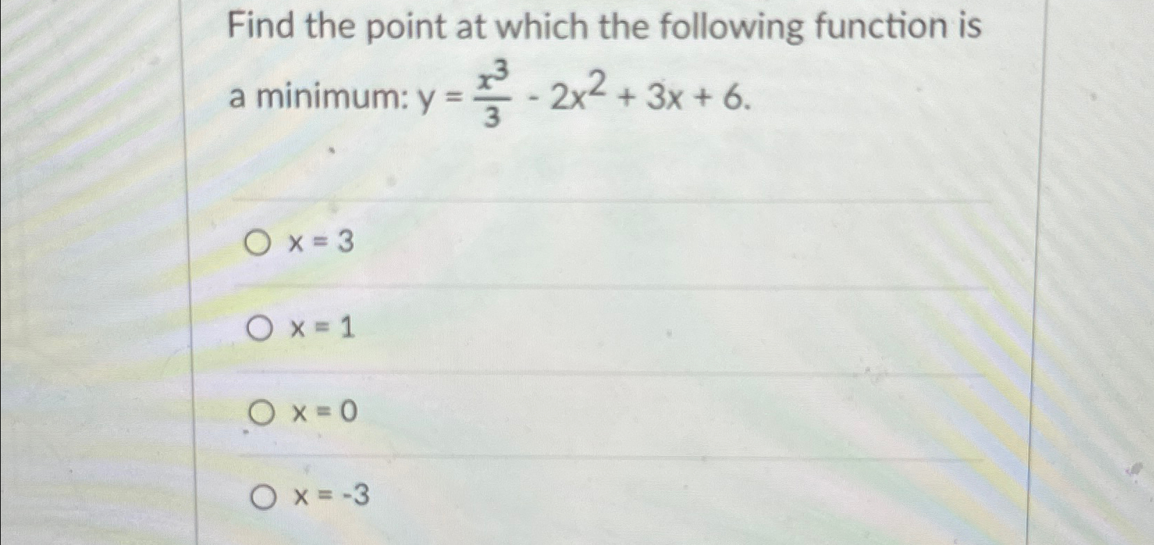 Solved Find the point at which the following function is a | Chegg.com