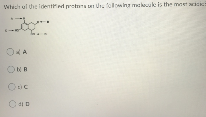 Solved Which of the identified protons on the following | Chegg.com