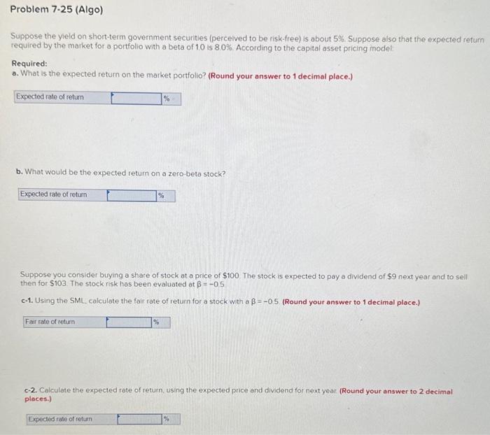 Solved Suppose the yield on short-term government securities | Chegg.com