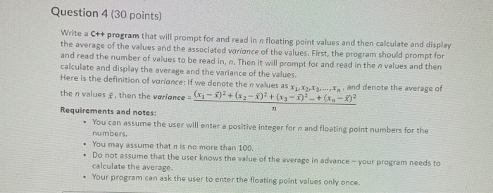 Solved Question 4 30 Points Write A C Program That Will