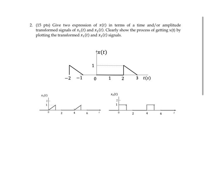 Solved 1. (15 pts) For figures (a) and (b), find and plot | Chegg.com