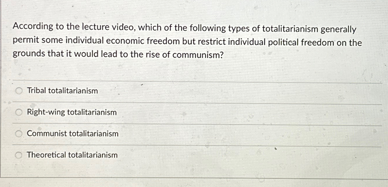 Solved According to the lecture video, which of the | Chegg.com