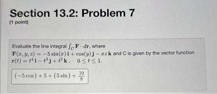 Solved Section 13.2: Problem 2 (1 point) x2+y2=36Section | Chegg.com