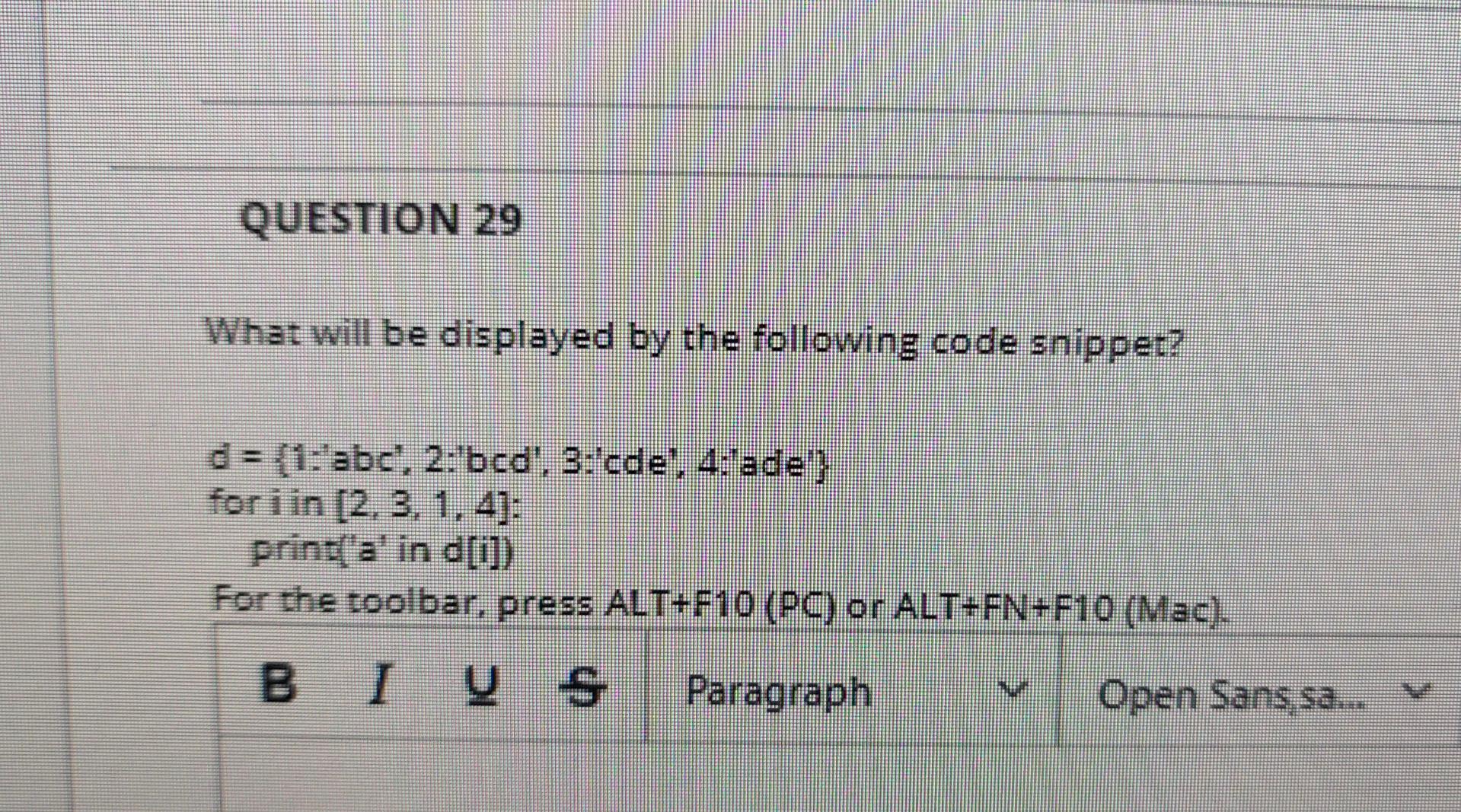 Solved QUESTION 29 What will be displayed by the following | Chegg.com