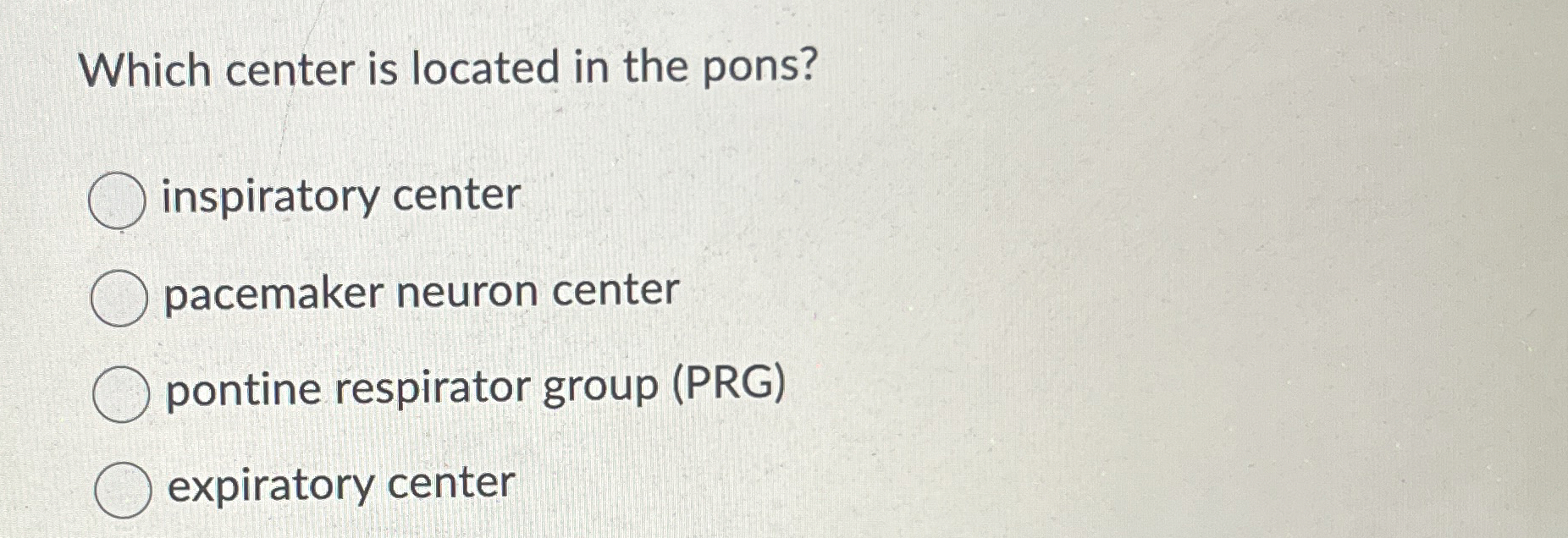 Solved Which center is located in the pons?inspiratory | Chegg.com