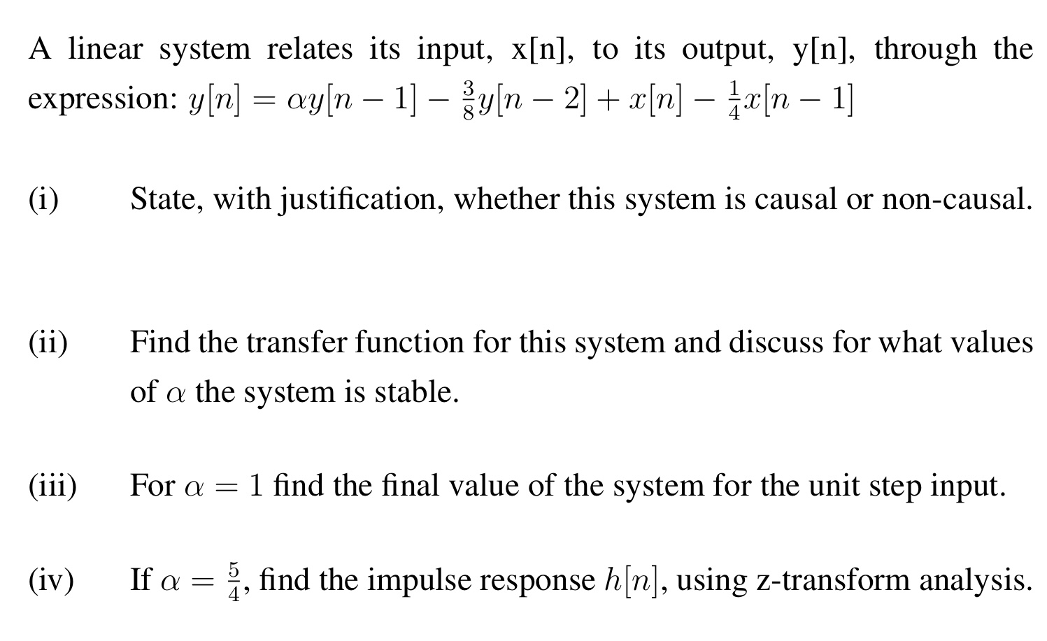 A Linear System Relates Its Input X N ﻿to Its 
