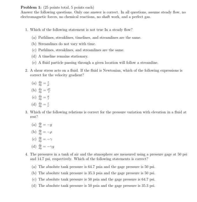 Solved Problem 1: (25 points total, 5 points each) Answer | Chegg.com Solved Problem 1: (25 points total, 5 points each) Answer | Chegg.com