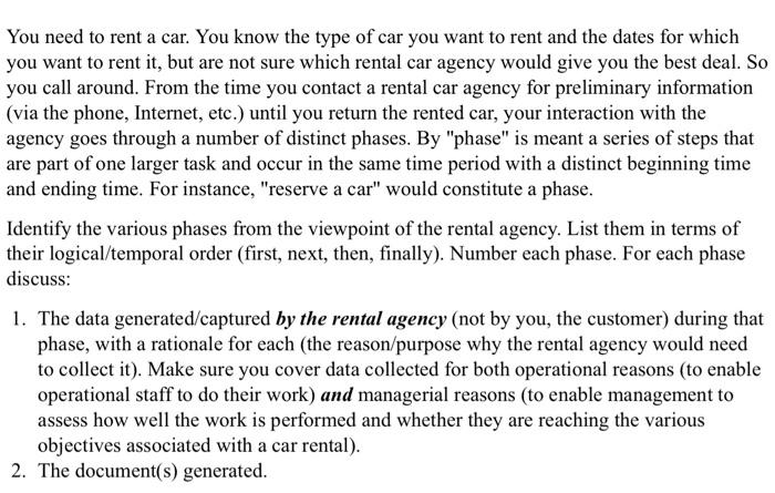 the format for the question is listed below in the | Chegg.com