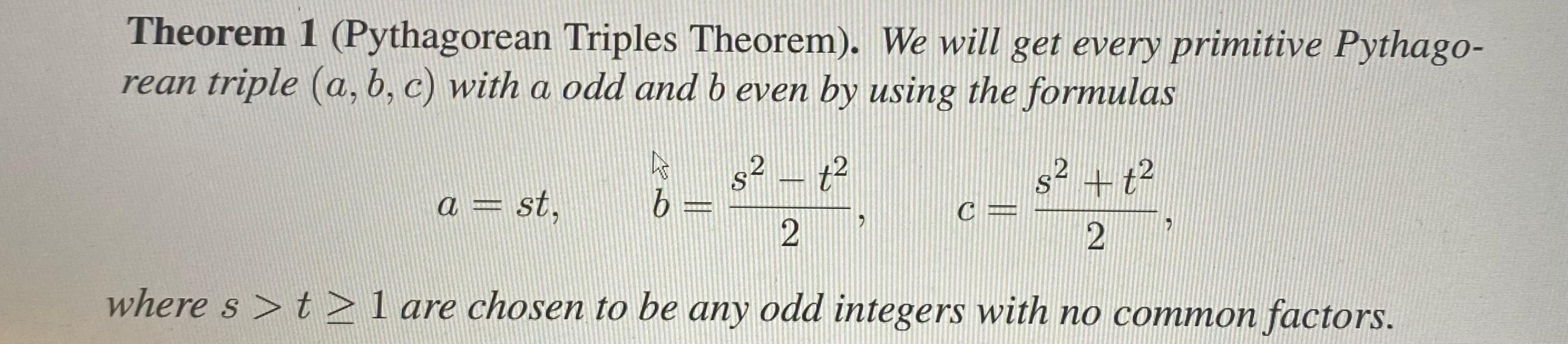 Solved Find a primitive Pythagorean triple corresponding to | Chegg.com