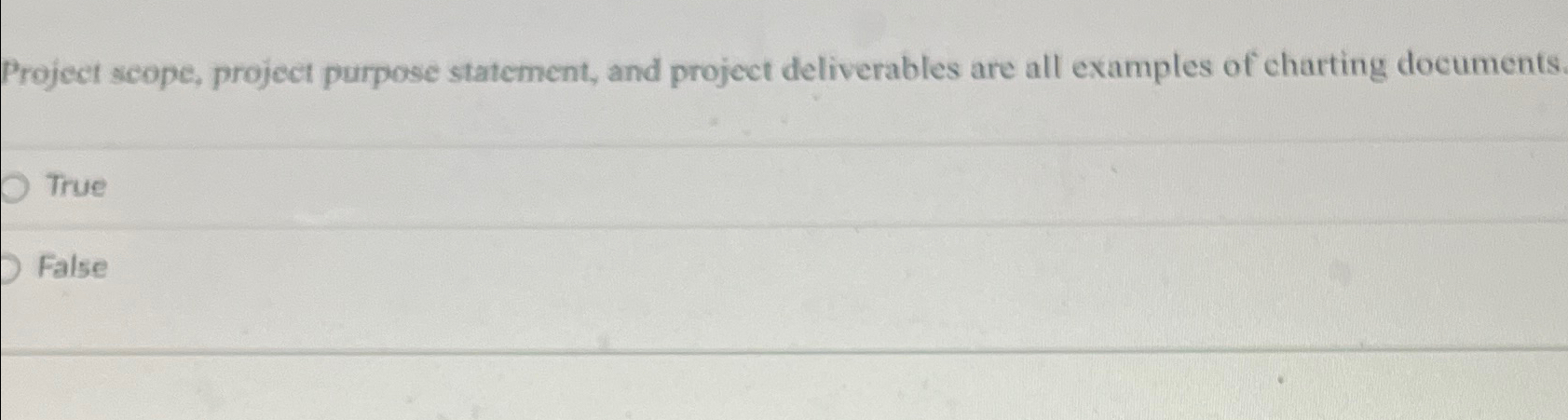 Solved Project scope, project purpose statement, and project | Chegg.com
