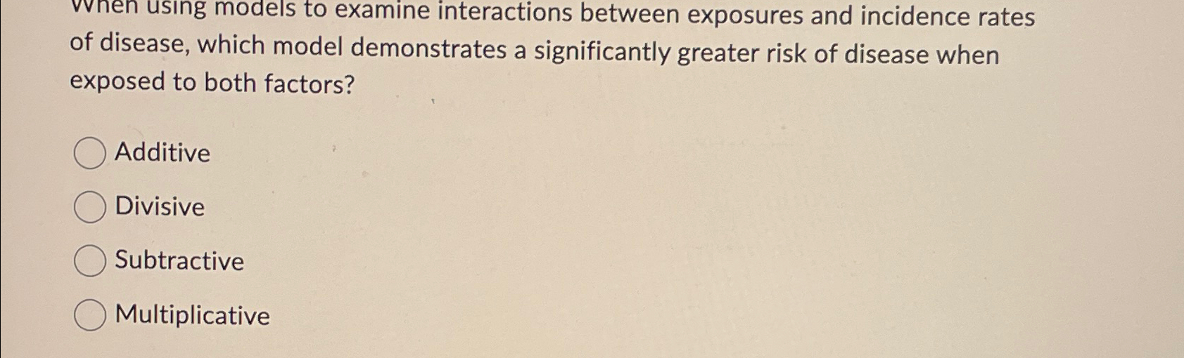 Solved Wven using models to examine interactions between | Chegg.com