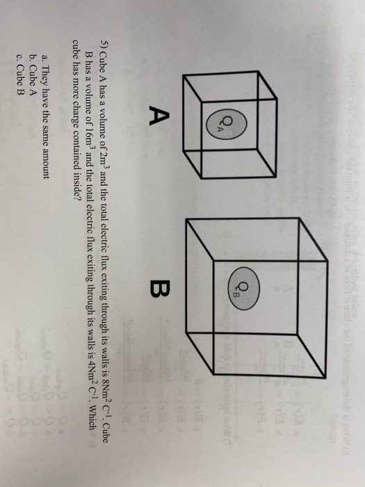 Solved Og QA A B 5) Cube A has a volume of 2m3 and the total | Chegg.com