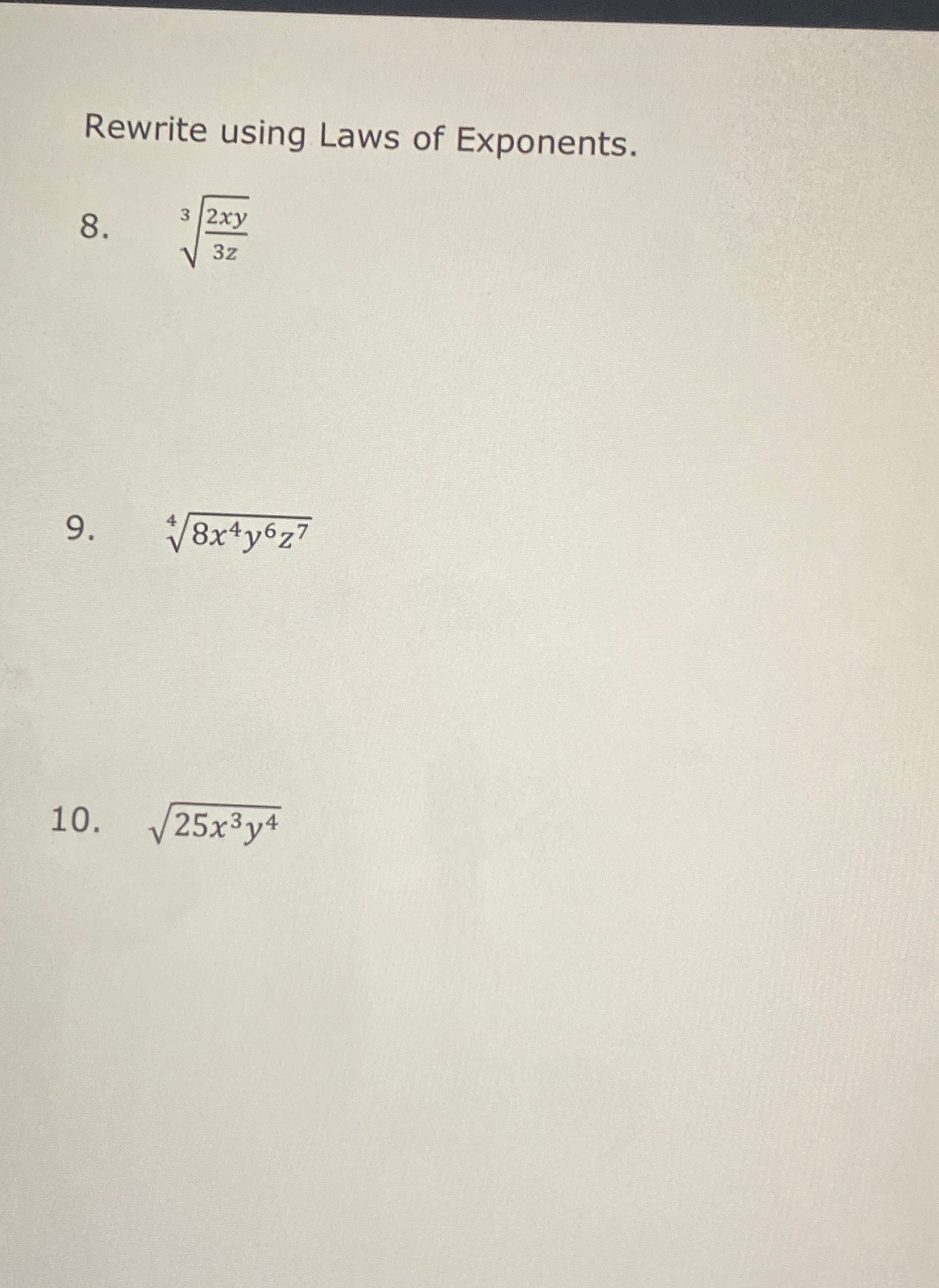 Rewrite using Laws of | Chegg.com