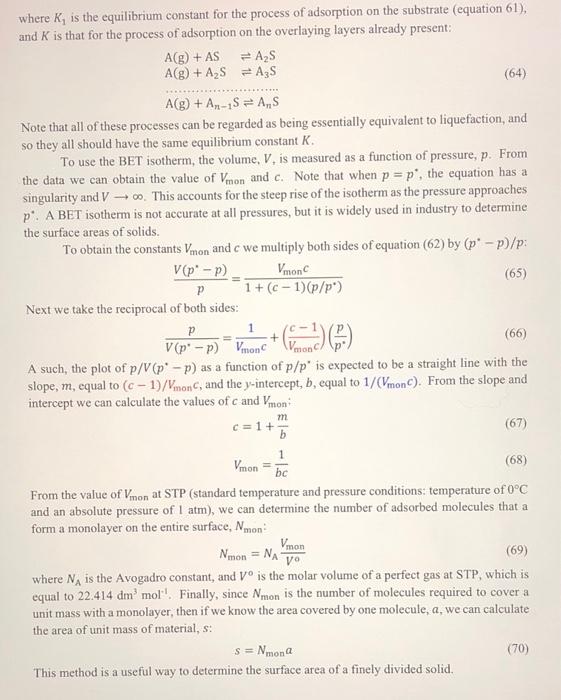 Exercise 3. "Adsorption: the BET Isotherm This | Chegg.com