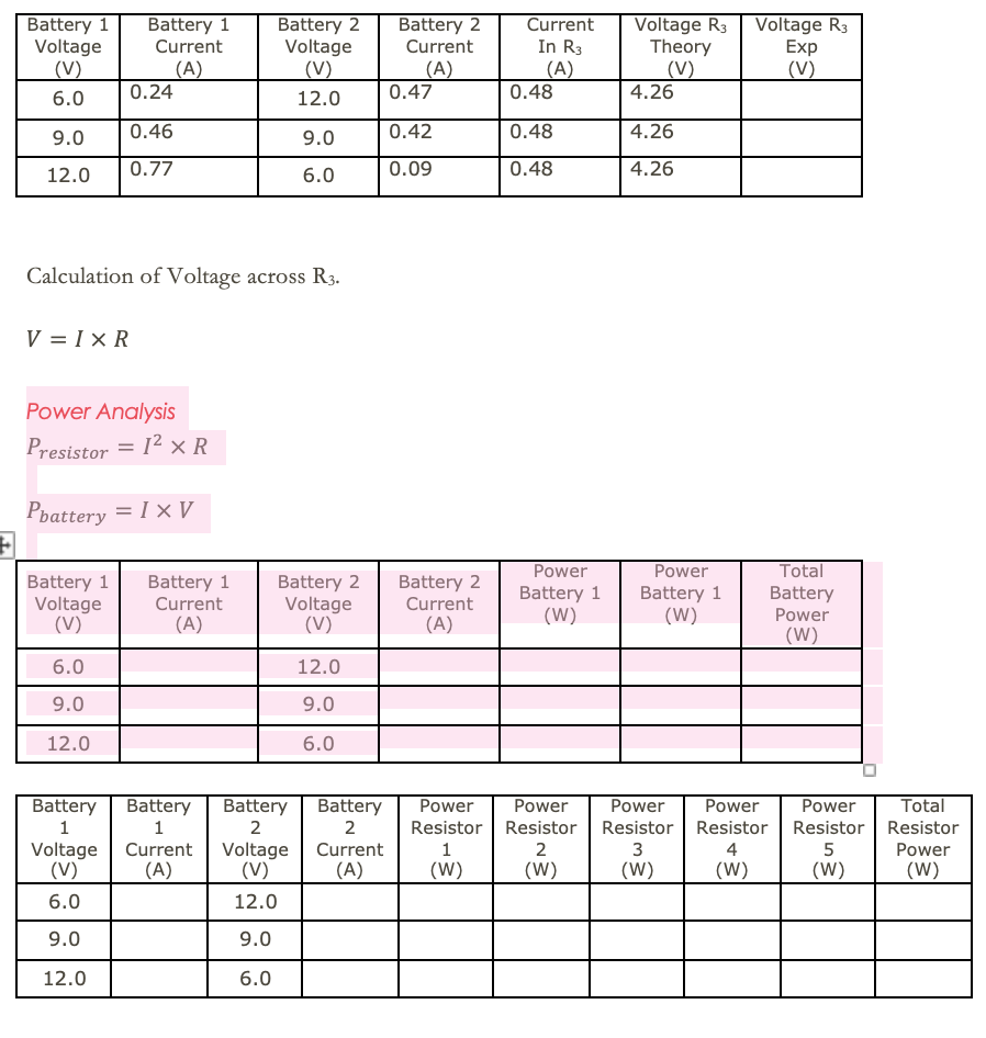 Calculation of Voltage across R3.V=I×RPower | Chegg.com