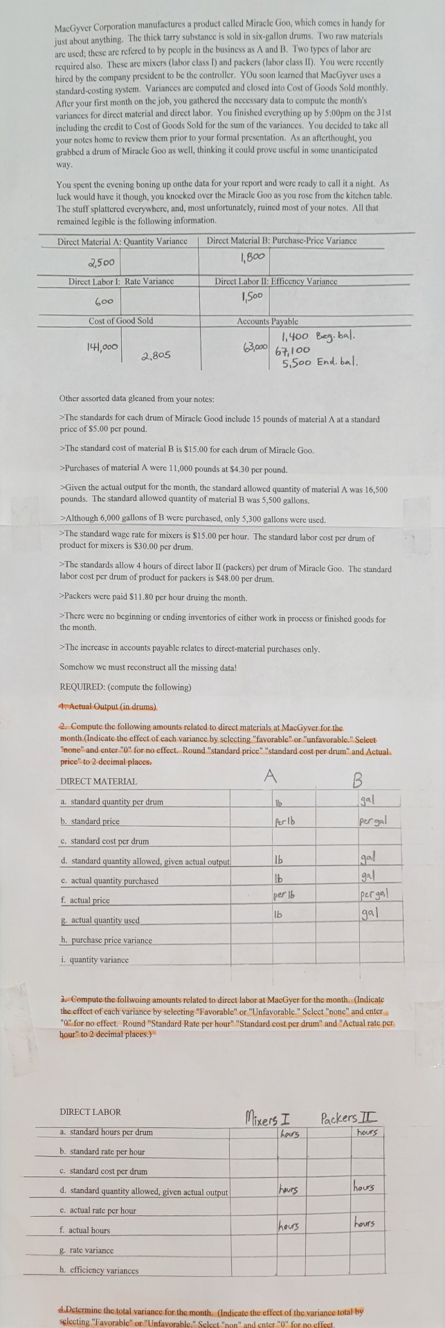 Solved MacGyver Corporation manufactures a product called | Chegg.com