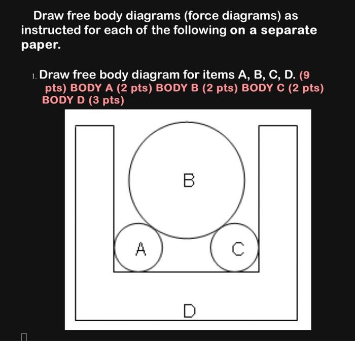 Solved Draw free body diagrams (force diagrams) as | Chegg.com