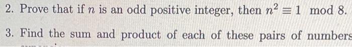 Solved 2. Prove that if n is an odd positive integer, then | Chegg.com