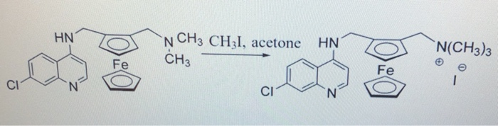 Solved N CH3 CH I, acetone HN CH3 N(CH3)3 Fe at | Chegg.com