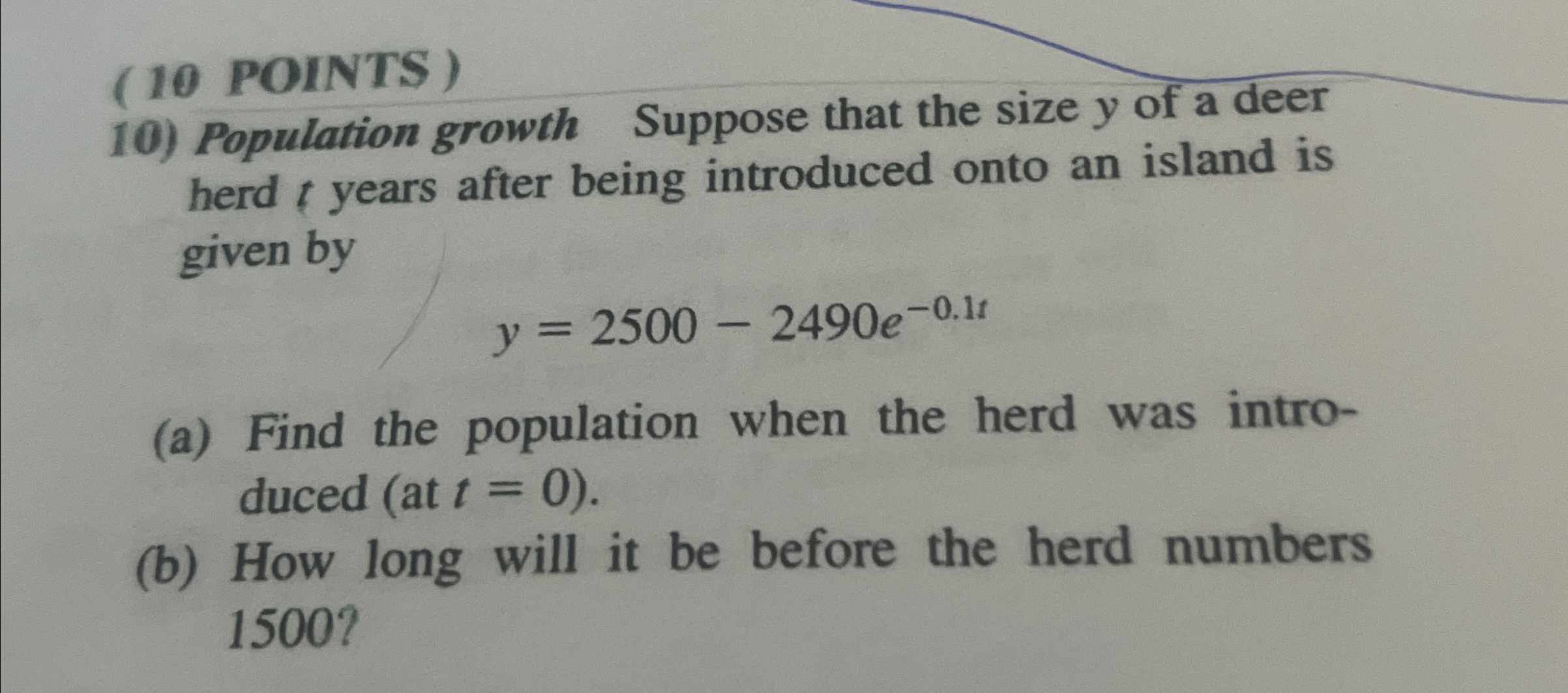 Solved (10 ﻿POINTS) ﻿Population growth Suppose that the size | Chegg.com