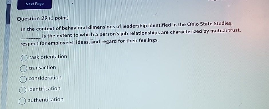 Solved Question 29 (1 ﻿point)In the context of behavioral | Chegg.com