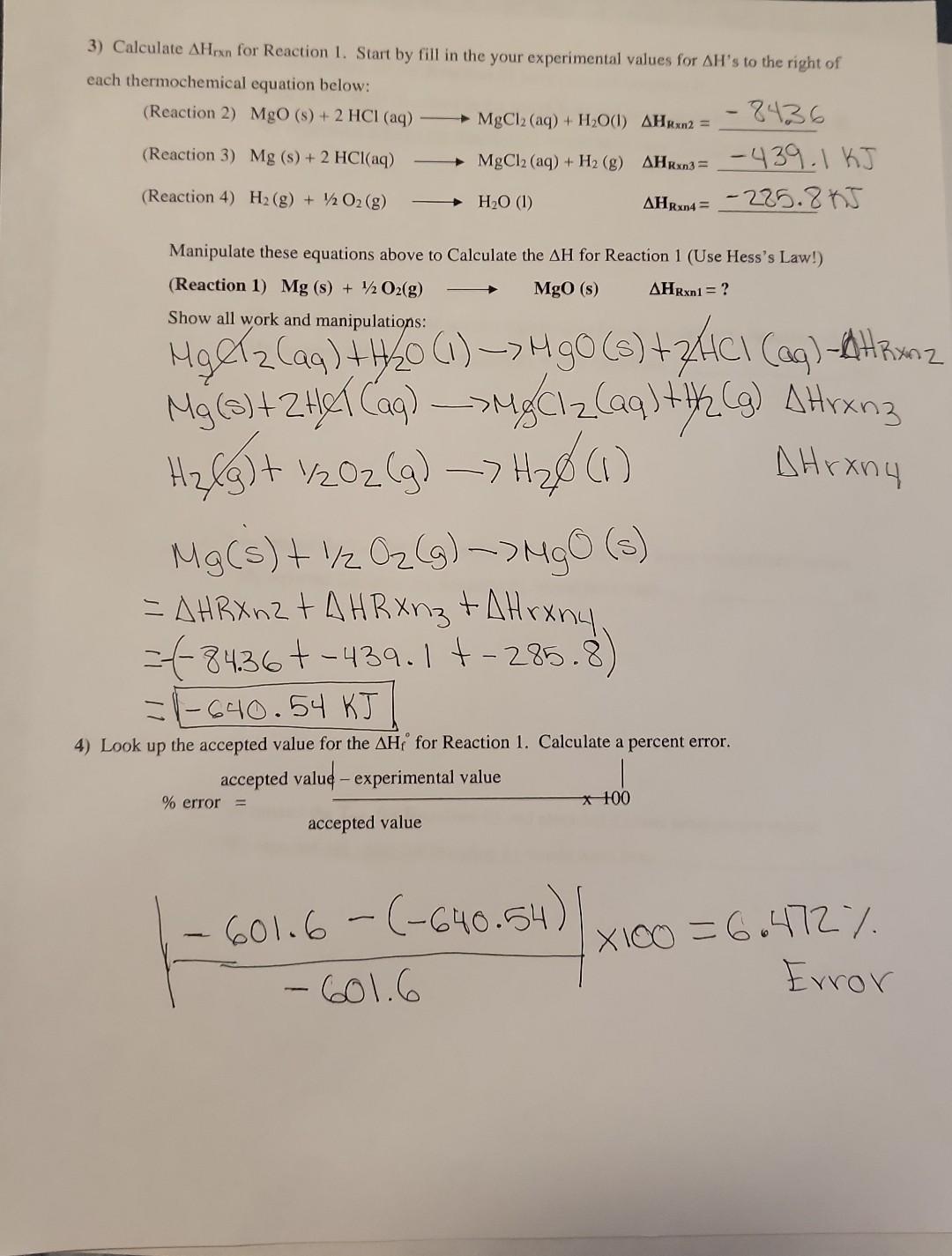 Solved Calculations 1) Use the following information to find | Chegg.com