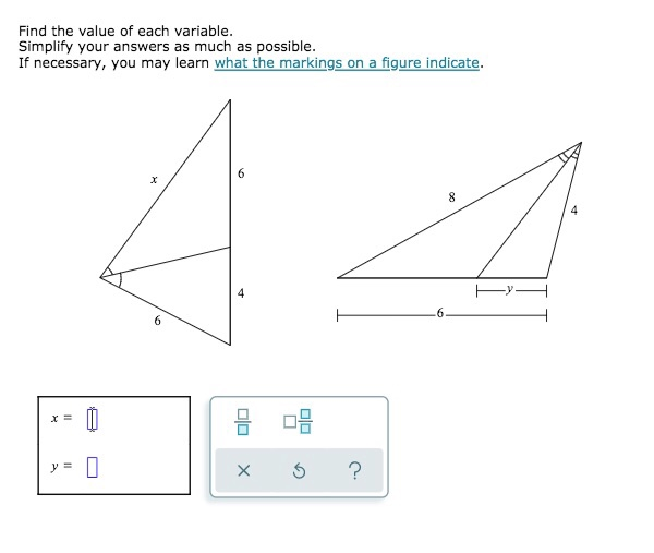 Find the value of each variable.Simplify your answers | Chegg.com