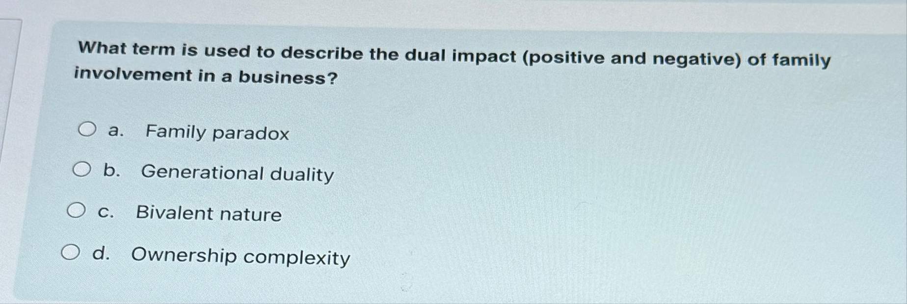 Solved What term is used to describe the dual impact | Chegg.com