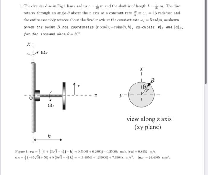 1. The circular disc in Fig 1 has a radius r=101 m | Chegg.com