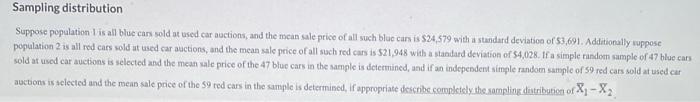 Solved Sampling distribution Suppose population 1 is all | Chegg.com