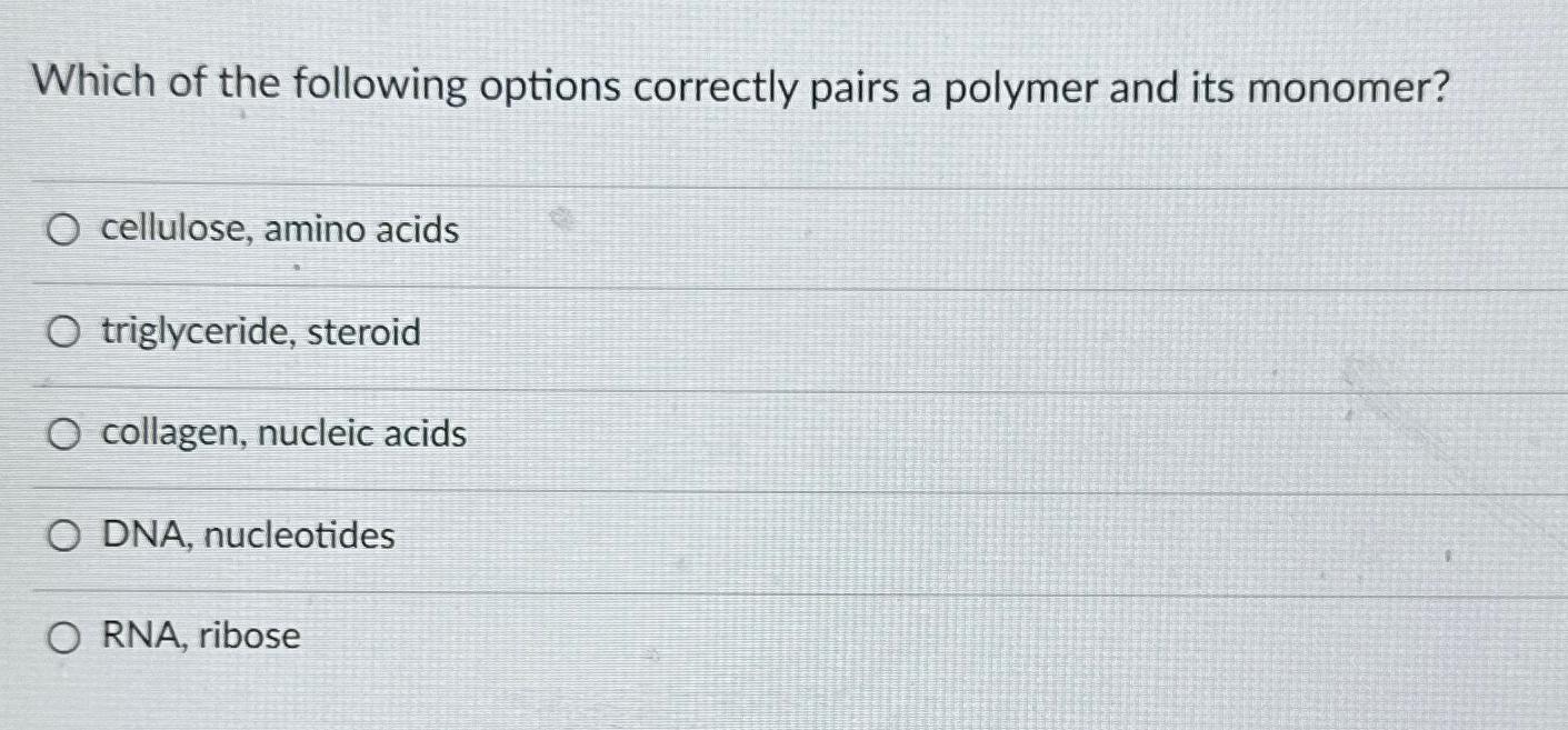 Solved Which of the following options correctly pairs a | Chegg.com