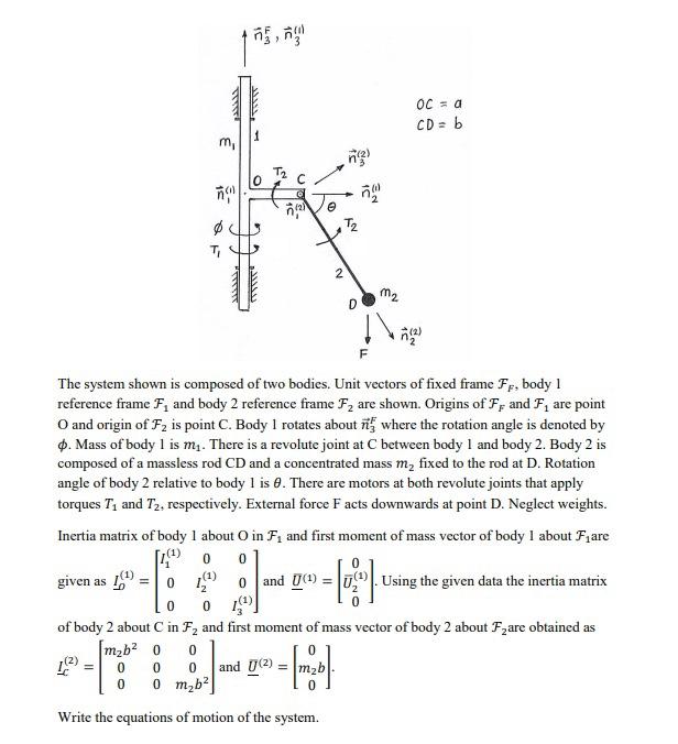 The system shown is composed of two bodies. Unit | Chegg.com