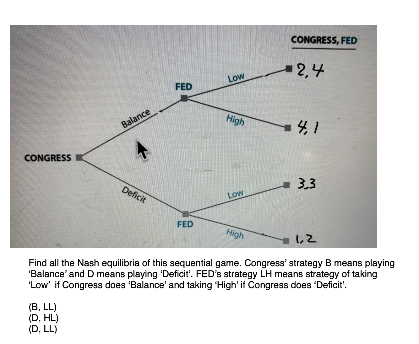 Solved Find all the Nash equilibria of this sequential game. | Chegg.com