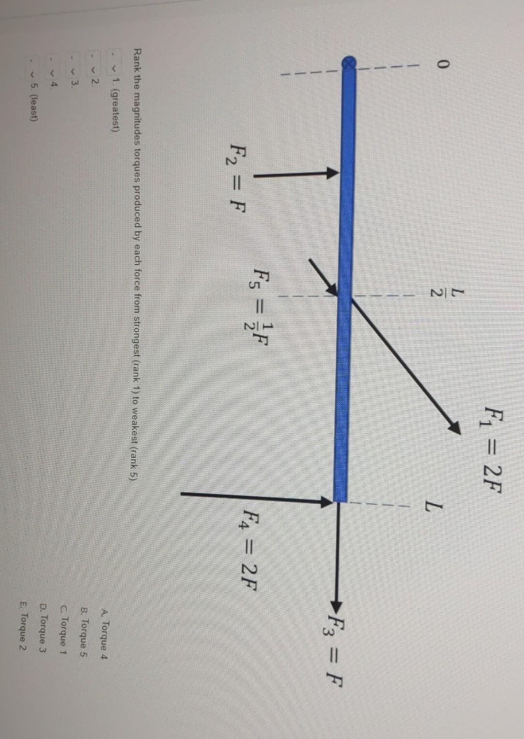 Solved F1 = 2F 0 L 2. L 1 F3 = F F4 = 2F F2 = F Rank the | Chegg.com