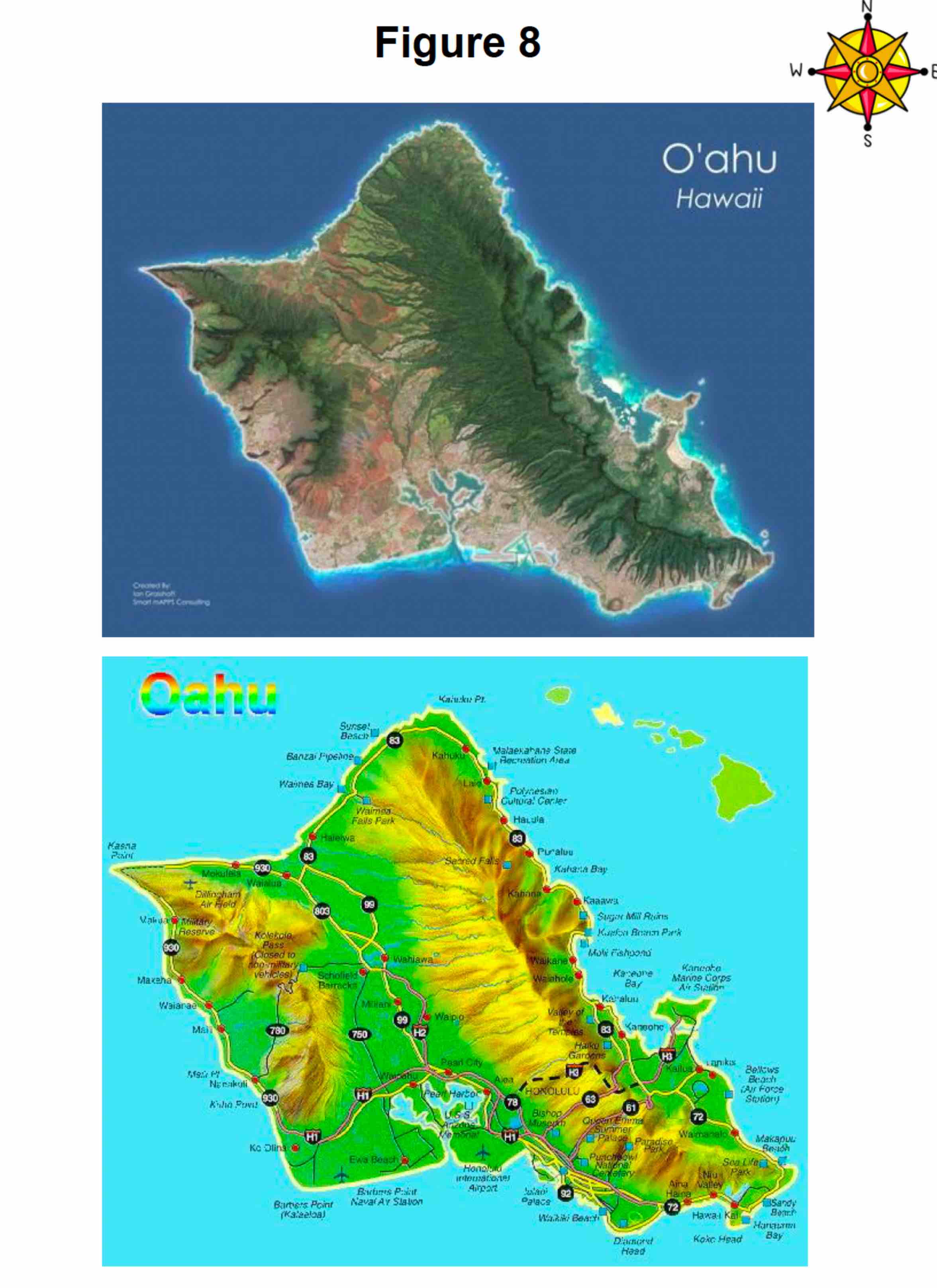 Solved Examine the picture of Oahu, and the figure showing | Chegg.com