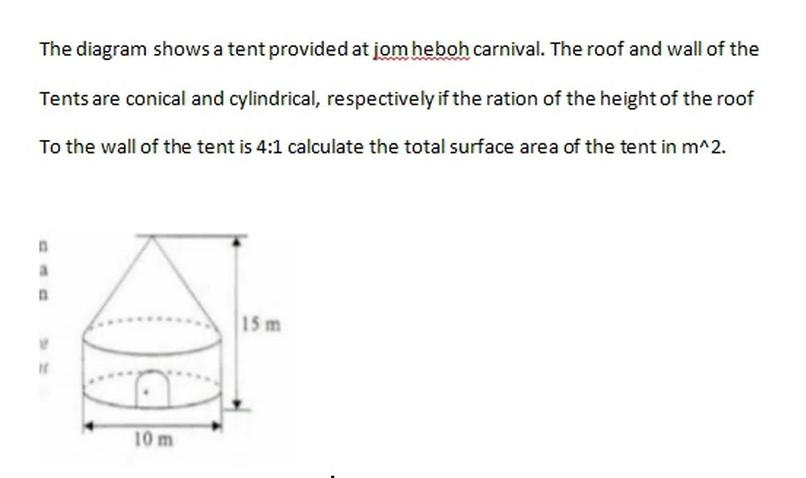 Solved The diagram shows a tent provided at jom heboh | Chegg.com
