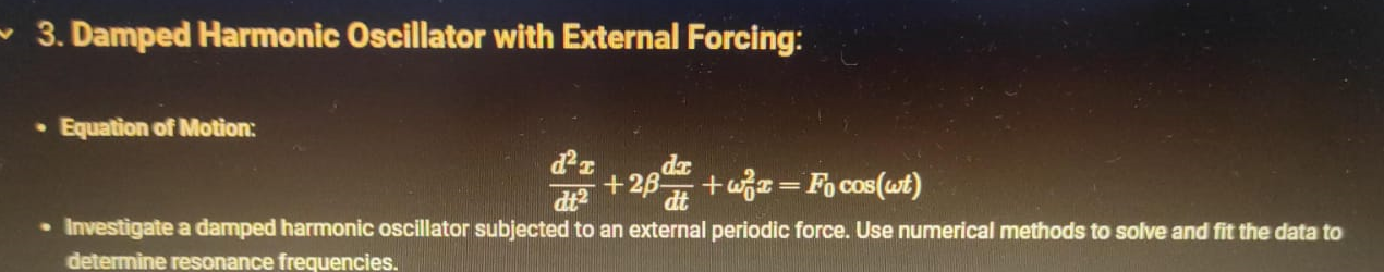 Solved Damped Harmonic Oscillator with External | Chegg.com