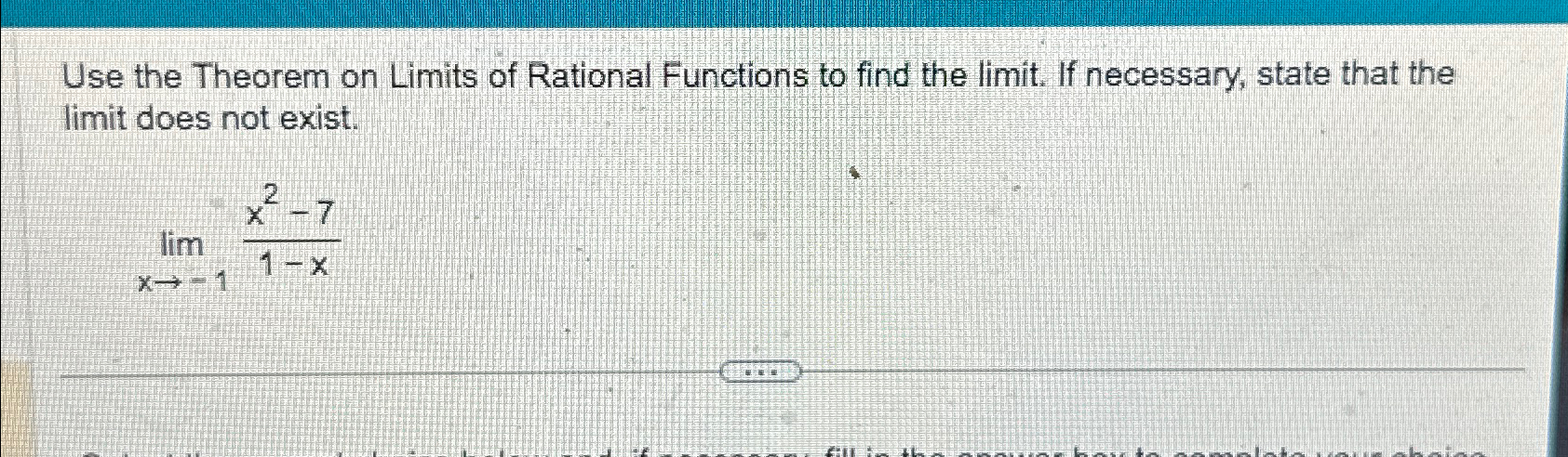 Solved Use the Theorem on Limits of Rational Functions to | Chegg.com